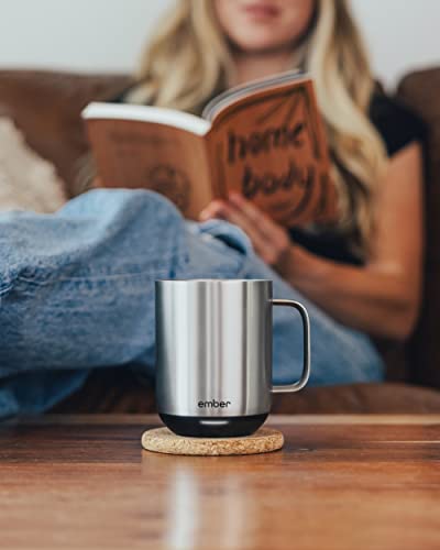 Ember Temperature Control Smart Mug 2, 10 Oz, App-Controlled Heated Coffee Mug with 80 Min Battery Life and Improved Design, Stainless Steel