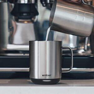 Ember Temperature Control Smart Mug 2, 10 Oz, App-Controlled Heated Coffee Mug with 80 Min Battery Life and Improved Design, Stainless Steel