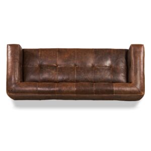 POLY & BARK Capa Sofa in Full-Grain Semi-Aniline Italian Tanned Leather in Chocolate Brown