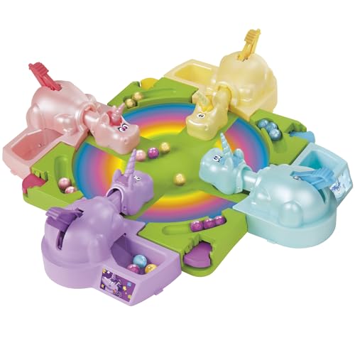 Hasbro Gaming Hungry Hippos Unicorn Edition Pre-School Board Game for Kids Ages 4 and Up; 2-4 Players