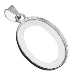 925 sterling silver oval bezel blank cup pendant setting, 6x4mm to 21x14mm oval cabochon,bezel deep 2mm, bezel blank pendant,back side open