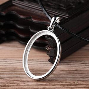 925 Sterling Silver Oval Bezel Blank Cup Pendant Setting, 6X4mm To 21X14mm Oval Cabochon,Bezel Deep 2mm, Bezel Blank Pendant,Back Side Open