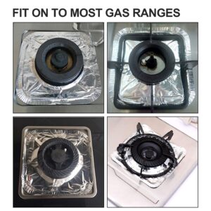 200 Pack Disposable Gas Burner Liners Square 8.5" Gas Stove Liners Stove Burner Covers Aluminum Foil Stove Burner Liners, Gas Range Top Protectors, Stove Top Covers For Gas Burners