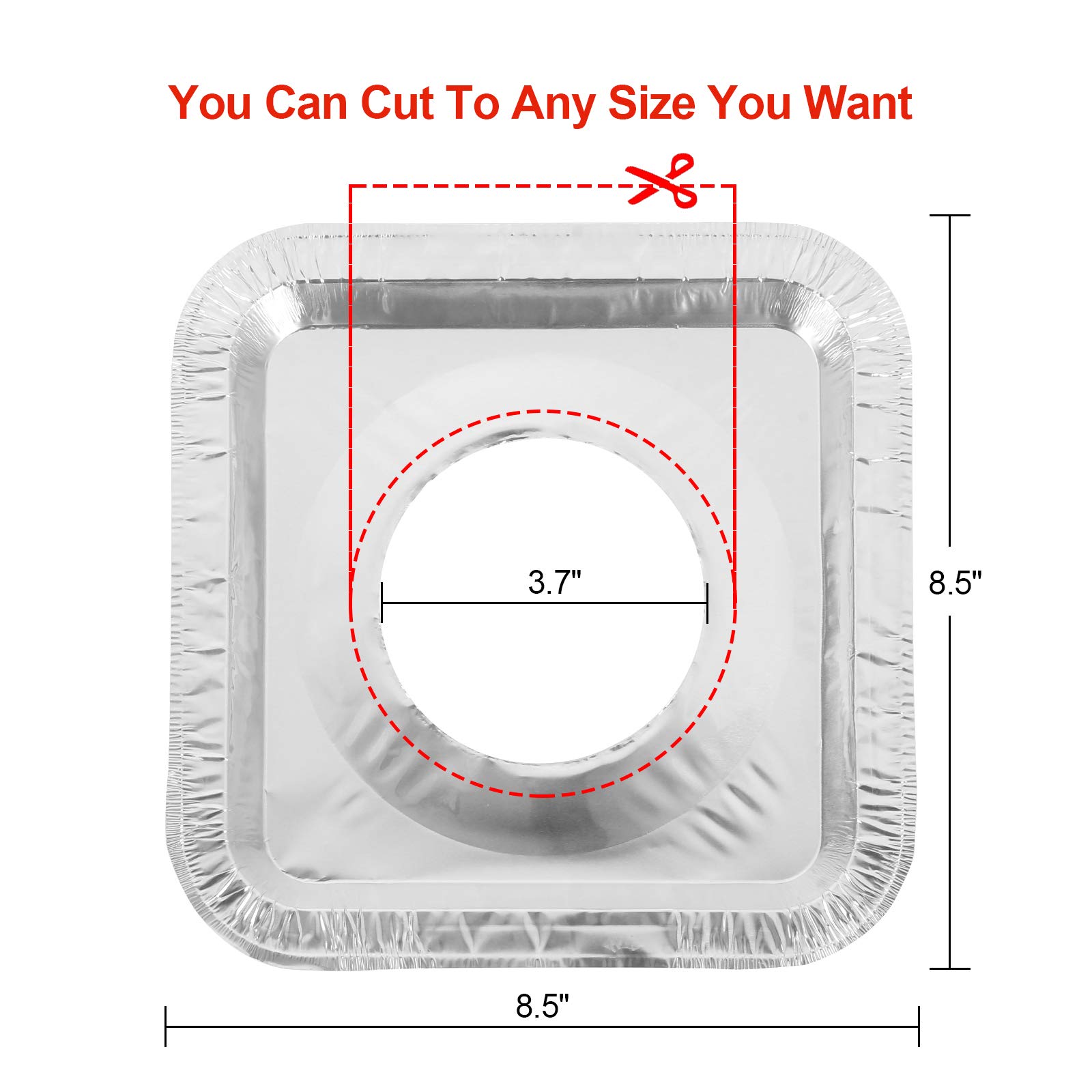 200 Pack Disposable Gas Burner Liners Square 8.5" Gas Stove Liners Stove Burner Covers Aluminum Foil Stove Burner Liners, Gas Range Top Protectors, Stove Top Covers For Gas Burners