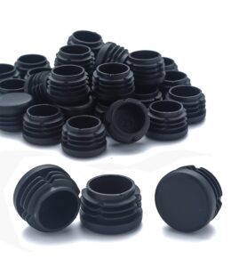 plastic plugs furnigear tubing end caps chair end caps 1” outside bottom round tubing caps round furniture sliders glides black (40pack)