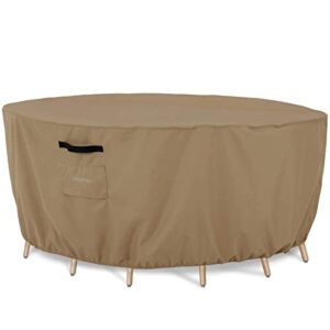 tempera patio table cover , sectional sofa , dining set cover outdoor , anti-fading , waterproof for outside furniture, 62"d x 27.8"h, taupe