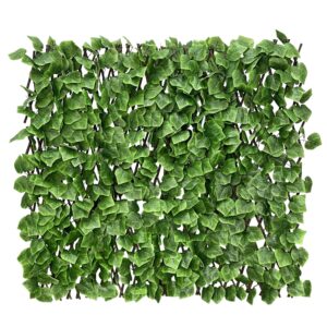 expandable fence privacy screen for balcony patio outdoor,decorative faux ivy fencing panel,artificial hedges (single sided leaves)…2