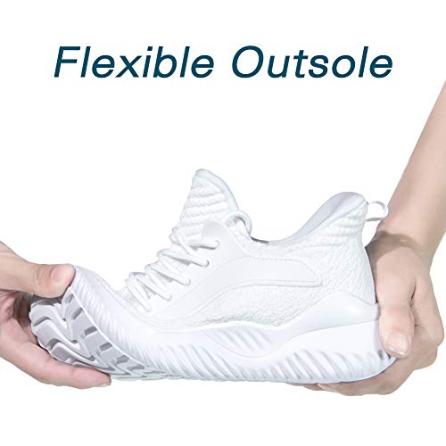 Akk White Sneakers for Women Walking Shoes Comfortable Lightweight Womens Work Casual Tennis Shoes for Gym 8.5 US White