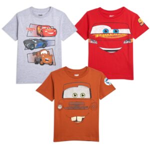 disney pixar cars lightning mcqueen tow mator toddler boys 3 pack t-shirts 4t