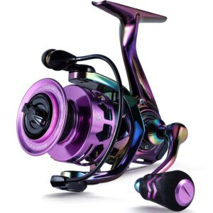 sougayilang fishing reel, colorful ultralight spinning reels with graphite frame 6.0:1 high speed, over 39 lbs carbon drag for saltwater or freshwater fishing- sc1000