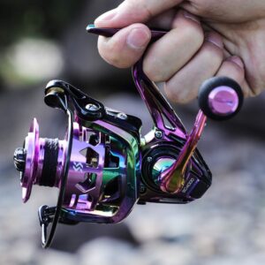 Sougayilang Fishing Reel, Colorful Ultralight Spinning Reels with Graphite Frame 6.0:1 High Speed, Over 39 lbs Carbon Drag for Saltwater or Freshwater Fishing- SC1000