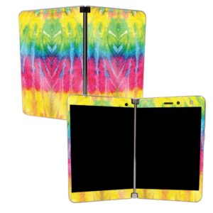 mightyskins glossy glitter skin for microsoft surface duo - tie dye 2 | protective, durable high-gloss glitter finish | easy to apply, remove, and change styles | made in the usa