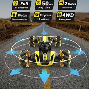 DODOELEPHANT Gesture Sensing RC Stunt Car, 1:12 Large Drifting Remote Control Car with Watch Hand Controlled, 4WD 12.5MPH Fast On/Off Road RC Cars Toys for Boys Adults Kids