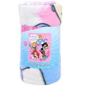 disney princesses fleece throw blanket - disney embrace your inner princess kids fleece throw blanket for boys and girls, warm, soft and cozy lightweight plush fabric bed cover decor - size 45" x 60"