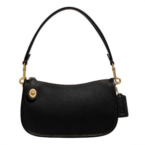 coach the coach originals glovetanned leather swinger, black, one size