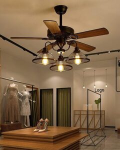 bagood farmhouse ceiling fan with light 52 inch ceiling fan with light rustic ceiling fan with 5 reversible wood blades vintage ceiling fan with light and remote for bedroom living room dining room