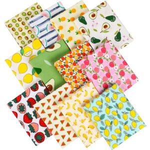 12 pieces printed fruit fabric fruit fat quarters fruit pattern fabric bundles quilting sewing patchwork fabric for diy scrapbooking art craft sewing projects, 20 x 16 inch/ 50 x 40 cm