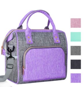 ideatech lunch bags for women, insulated lunch bag for men, large reusable tote bag, leakproof cooler lunch bags for work, cute reusable lunch bags, womens lunch bag for office picnic(purple)