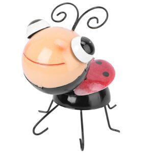 metal garden art decoration ladybug garden outdoor statue decor decorative figurine for path yard lawn patio backyard