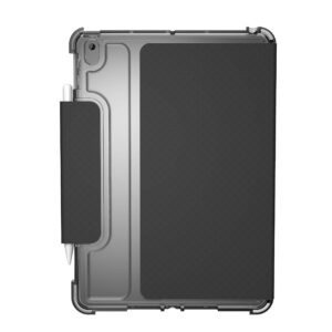 [U] by UAG Designed for iPad 10.2 Case Black/Ice 9th Generation 2021, 8th Gen 2020, Lucent Lightweight Ultra-Slim Smart Folio Protective Cover with Auto/Sleep Wake & Pencil Holder