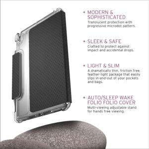 [U] by UAG Designed for iPad 10.2 Case Black/Ice 9th Generation 2021, 8th Gen 2020, Lucent Lightweight Ultra-Slim Smart Folio Protective Cover with Auto/Sleep Wake & Pencil Holder