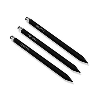 tek styz pro stylus capacitive pen upgraded works for plantronics backbeat fit 2100 p/n 212201-99 with custom high precision touch full size 3 pack! (black)