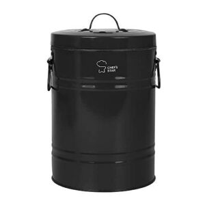 chef's star countertop compost bin for kitchen, indoor compost bin for kitchen counter, small composter for kitchen counter, with charcoal filter, airtight lid, 0.8 gallon compost pail, black