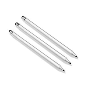 tek styz pro stylus capacitive pen upgraded works for plantronics backbeat fit 3101 with custom high precision touch full size 3 pack! (silver)