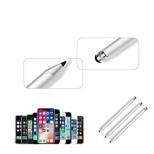 Tek Styz Pro Stylus Capacitive Pen Upgraded Works for Plantronics BackBeat FIT 3101 with Custom High Precision Touch Full Size 3 Pack! (Silver)