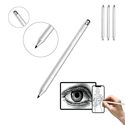 Tek Styz Pro Stylus Capacitive Pen Upgraded Works for Plantronics BackBeat FIT 3101 with Custom High Precision Touch Full Size 3 Pack! (Silver)