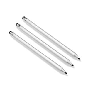 tek styz pro stylus capacitive pen upgraded works for plantronics backbeat fit grey 3100 p/n 211856-99 with custom high precision touch full size 3 pack! (silver)