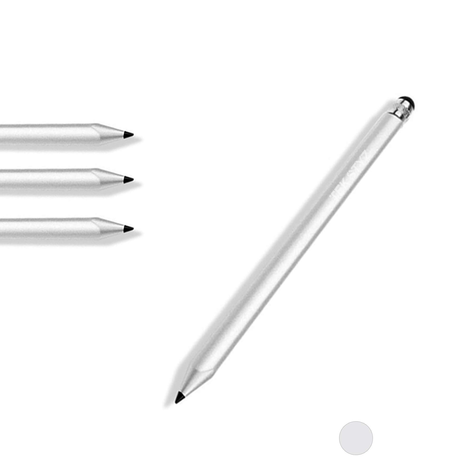 Tek Styz Pro Stylus Capacitive Pen Upgraded Works for Plantronics BackBeat Fit Grey 3100 P/N 211856-99 with Custom High Precision Touch Full Size 3 Pack! (Silver)