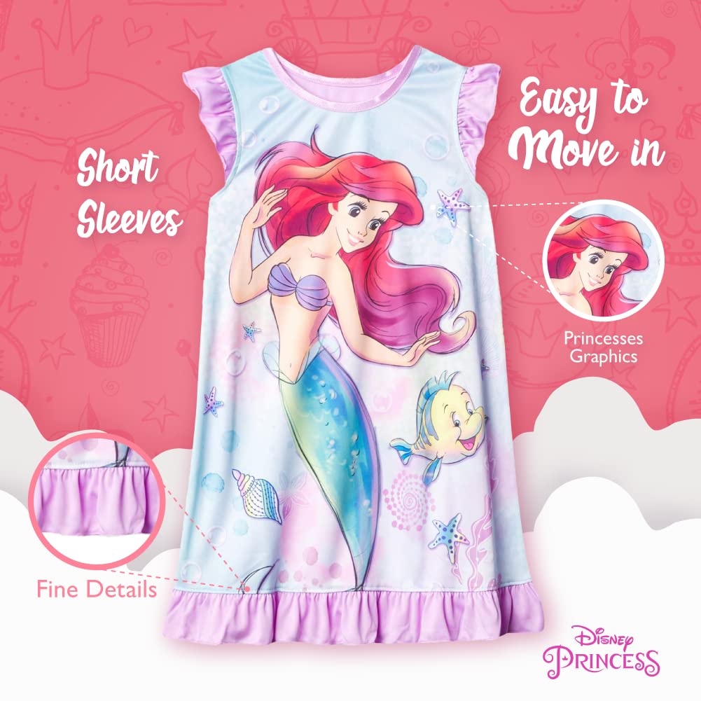 Disney Girls' Little Mermaid Nightgown, UNDER THE WATER 2, 3T