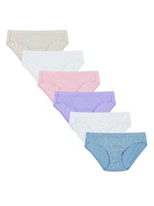 hanes women's organic cotton panties pack, comfortsort underwear, may vary, assorted colors, 6-pack hipsters, 5