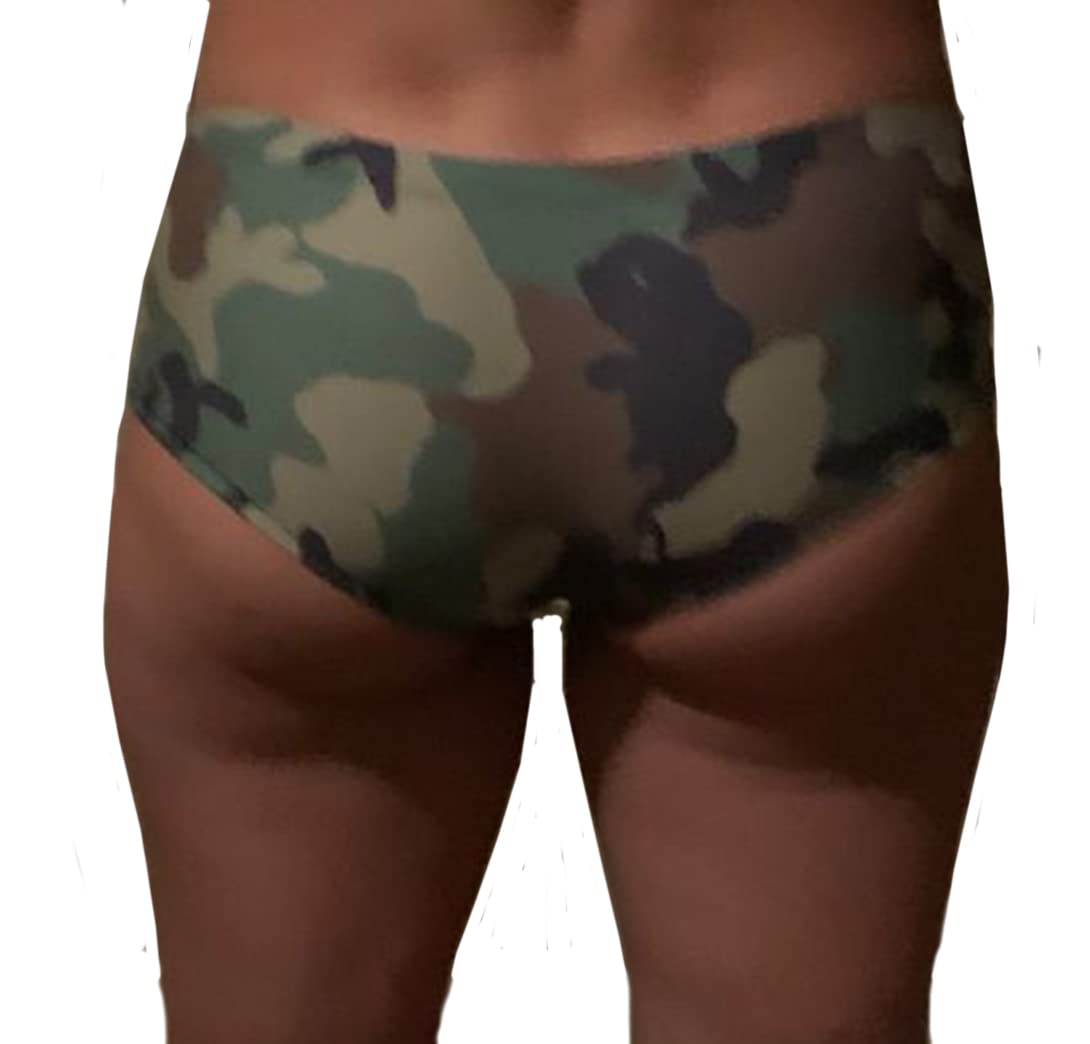 Southern Sisters Huntress Army Camo Boy Short Panty for Women Woodlands Military Print- Large