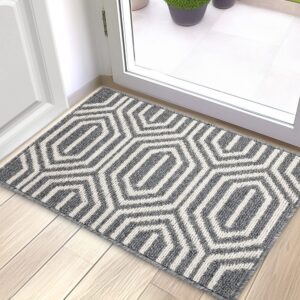 Emerson 2-Pack Indoor Doormats, 32" x 20" – Low Profile Front Door Mats – Welcome Outdoor Entrance Rugs – Machine Washable & Water Absorbent – Home Entryway Mats – Heavy Duty + Non-Slip (Gray)