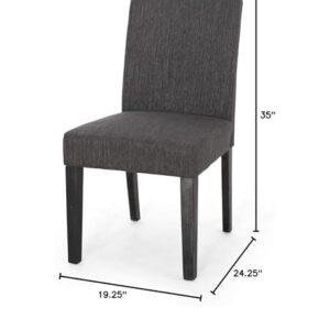 Christopher Knight Home Kuna Contemporary Upholstered Dining Chair (Set of 2), Charcoal, Gray