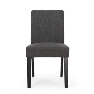 Christopher Knight Home Kuna Contemporary Upholstered Dining Chair (Set of 2), Charcoal, Gray