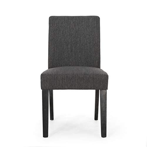 Christopher Knight Home Kuna Contemporary Upholstered Dining Chair (Set of 2), Charcoal, Gray