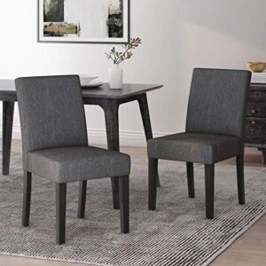 Christopher Knight Home Kuna Contemporary Upholstered Dining Chair (Set of 2), Charcoal, Gray