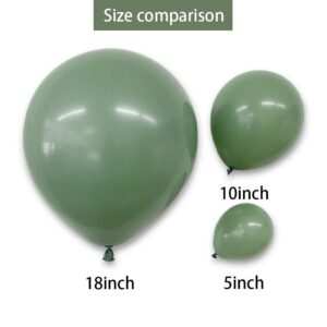 CYMYLAR 100Pcs 5 inch Eucalyptus Sage Green Balloon Olive Green Latex Balloons Bouquet for Women Men Birthday Baby Shower Wedding Bridal Shower Anniversary Birthday Party Decorations