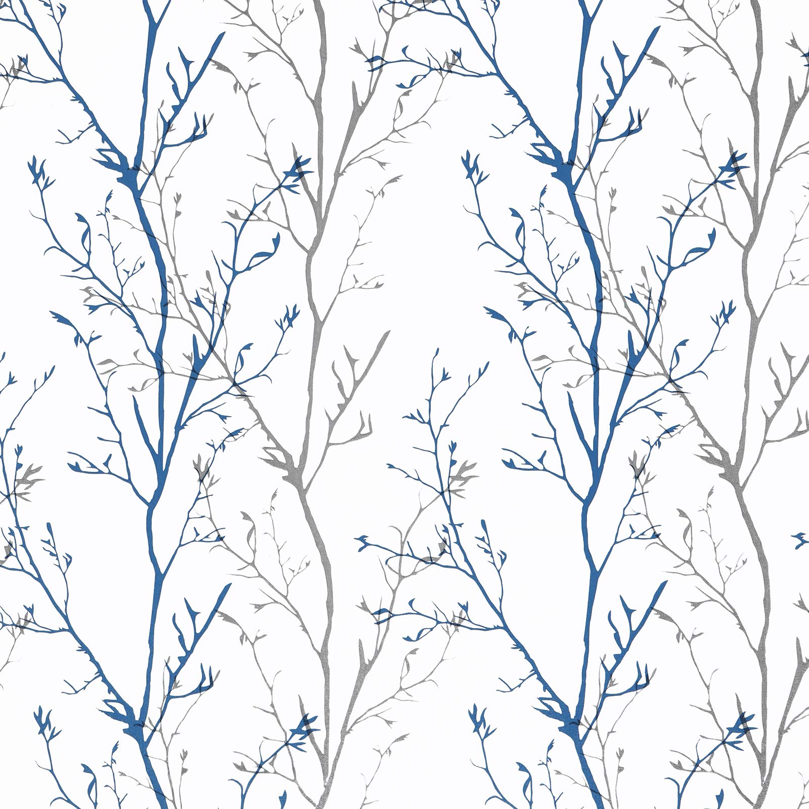 Melwod Grey Blue Tree Branches Peel and Stick Contact Paper 17.7" x 78.7" Modern Tree Branch Removable Wallpaper Natural Wall Paper Self-Adhesive Vinyl for Drawer Liner Furniture Crafts Accent Walls