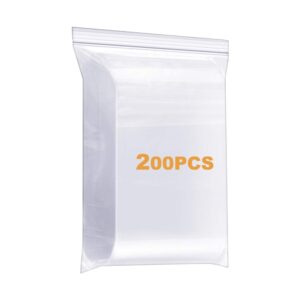 200 pack 1" x 1" durable small thick clear zip poly seal lock bags heavy duty 4 mil reclosable plastic zip bag jewelry earrings necklace ring coin beads pill zipper bags