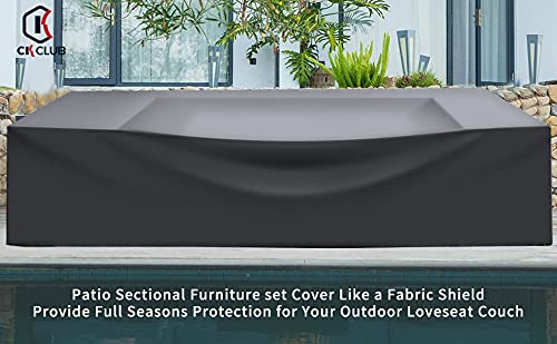 Patio Furniture Sectional Set Covers Large Waterproof Outdoor Furniture Set Covers Loveseat Set Covers Rectangle Heavy Duty 78"L x 48"W x 28"H Black