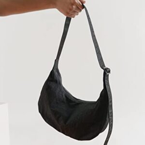 Medium Nylon Crescent Bag - Black 37.5"