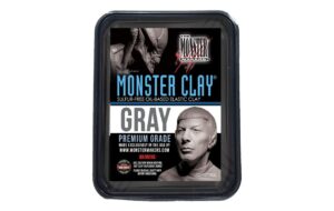 monster clay premium grade modeling clay (gray -medium - 4.5lb)