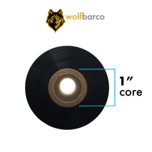 48 Rolls (Full Case) Wolfbarco Thermal Transfer Ribbon 4.33" x 984' (110mm x 300m) Standard Black Resin-Enhanced Wax for Zebra GK420D SM4 ZT410 Tec Datamax Intermec Citizen Printer, Core size 1", CSO