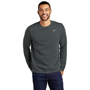 nike club fleece crew men's sweatshirt crewneck (anthracite, large)