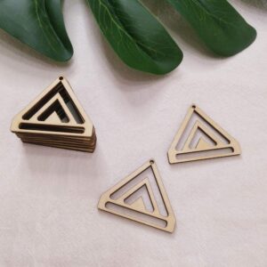 30pcs chevron triangle earring wood findings,diy wood blank chevron earring hoops for macrame (1.5")