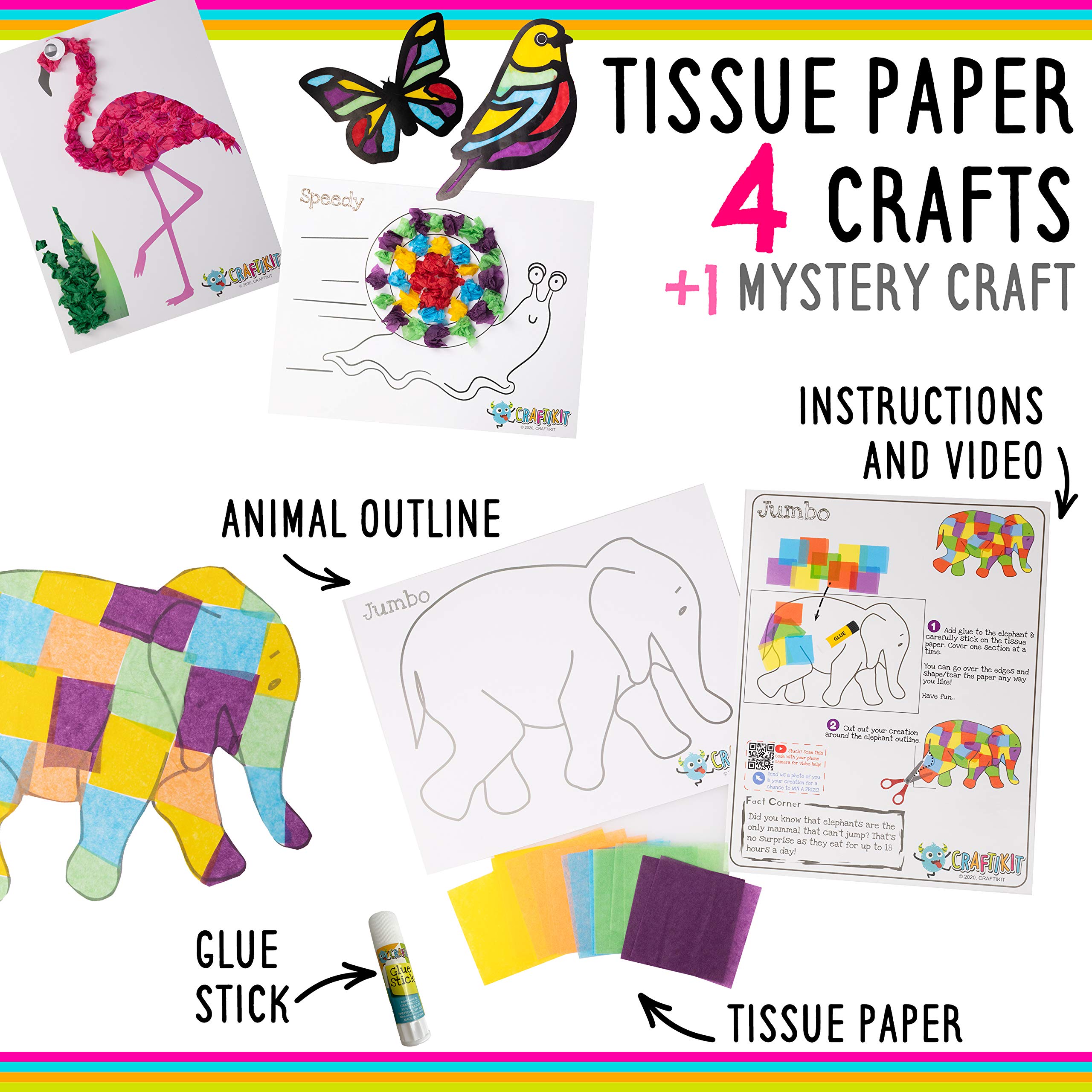 Craftikit® 20 Award-Winning Toddler Arts and Crafts for Kids Ages 4-8 years, All-Inclusive Animal Craft Kits, Fun Toddler Crafts Box for Girls, Boys, Organized Preschool Art Supplies and Projects